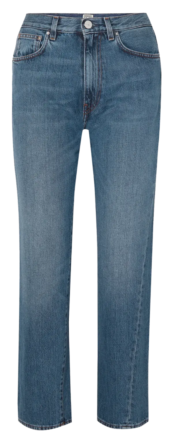 TOTEME Twisted Seam High-rise Straight-leg Jeans - Blue
