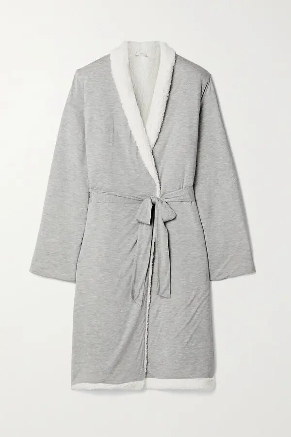 Eberjey Alpine Chic Reversible Modal-jersey And Fleece Robe