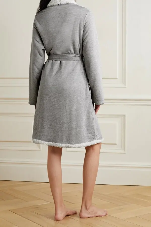 Eberjey Alpine Chic Reversible Modal-jersey And Fleece Robe