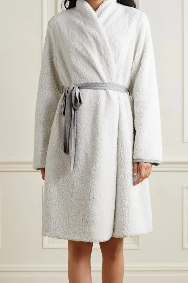 Eberjey Alpine Chic Reversible Modal-jersey And Fleece Robe