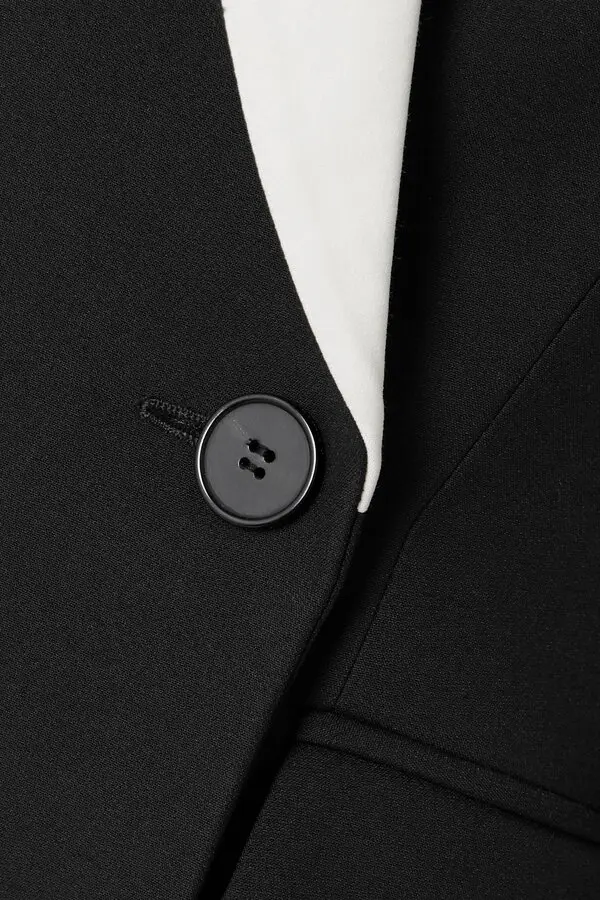 Alexander McQueen Double-breasted Two-tone Grain De Poudre Wool-blend Blazer