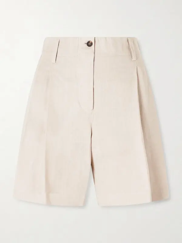 Brunello Cucinelli Pleated Linen Shorts