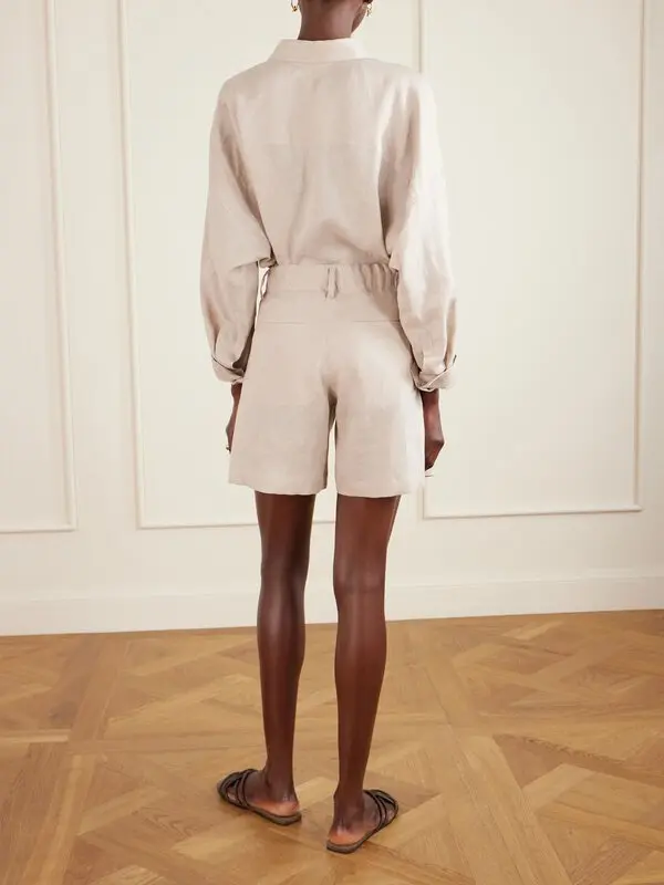 Brunello Cucinelli Pleated Linen Shorts