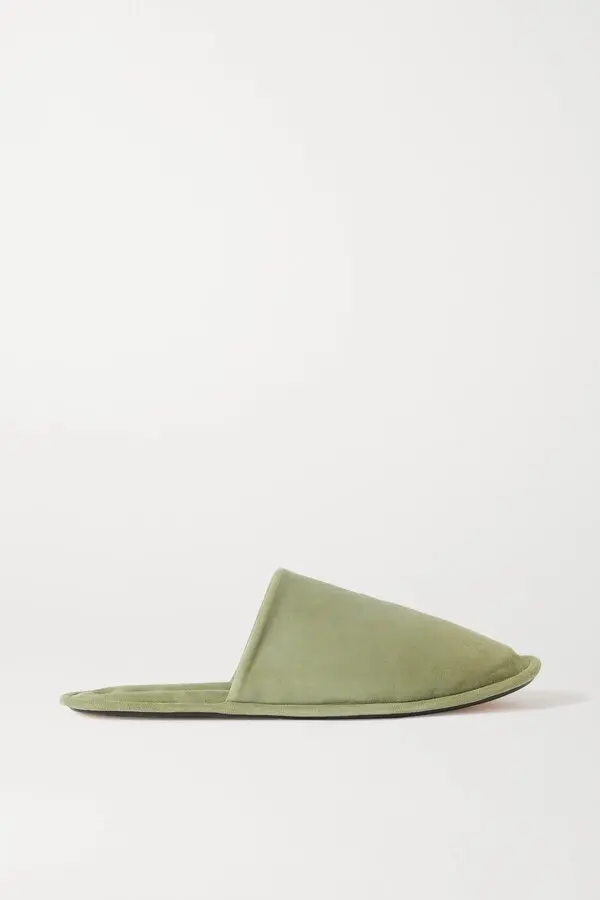 Loewe Suede Slippers - Green