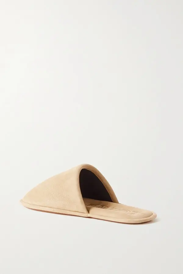 Loewe Suede Slippers - Neutrals