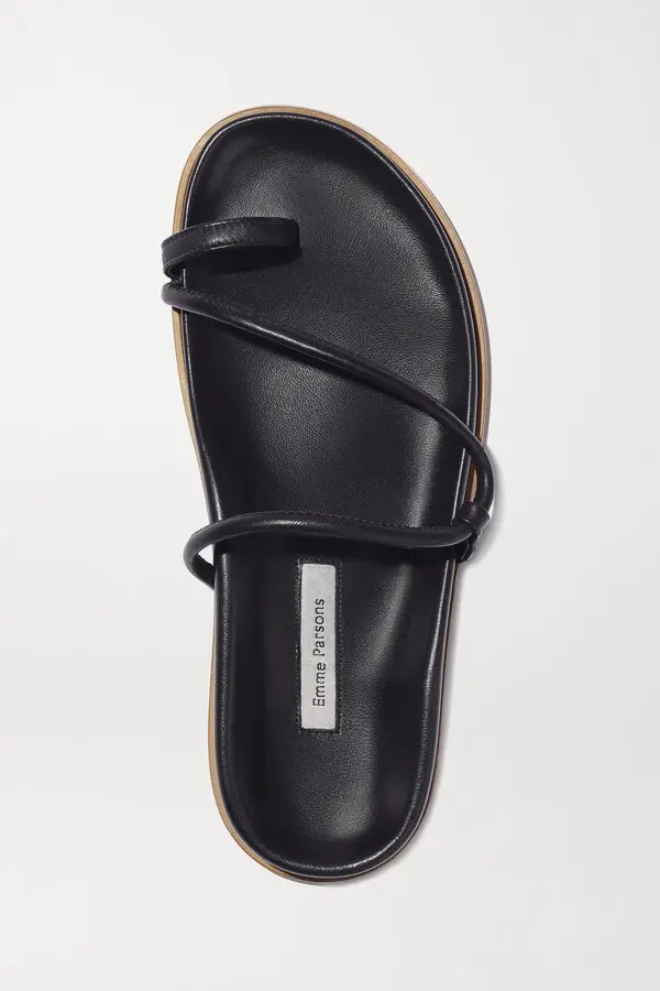 EMME PARSONS Bari Pool Leather Sandals - Black