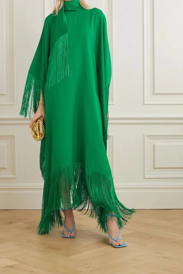 TALLER MARMO Mrs Ross Fringed Crepe Kaftan