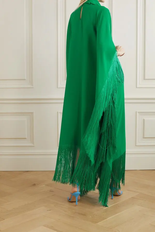 TALLER MARMO Mrs Ross Fringed Crepe Kaftan