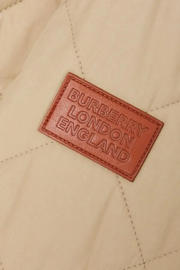 Burberry Corduroy And Leather-trimmed Quilted Shell Jacket - Neutrals