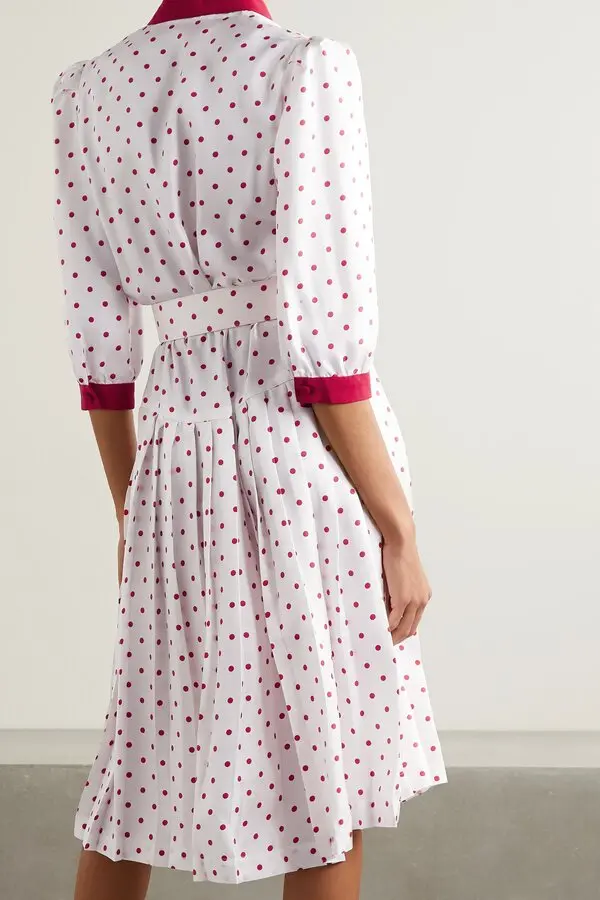 polka dot silk wrap dress product info and reviews Cream Polka Dot Dress - Wrap Dress - Wrap Maxi Dress