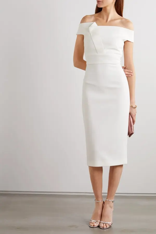 wrap dress midi wedding guest Sherlyn Wrap Flounce Hem Dress, Silver – Jolie Moi Retail