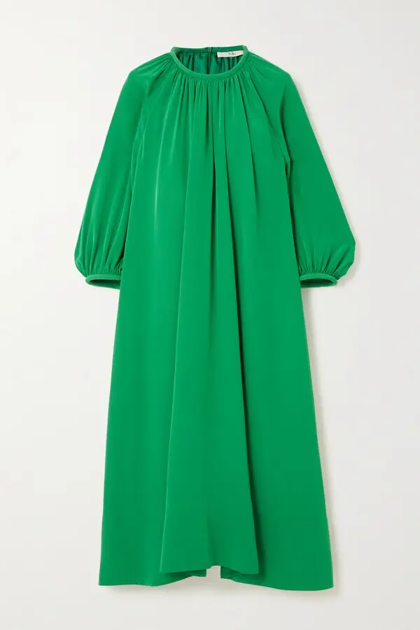 green emerald velvet dress Tibi Mini Dress – Silk Taffeta – Mini Dress – by Sue Sartor M main image 0