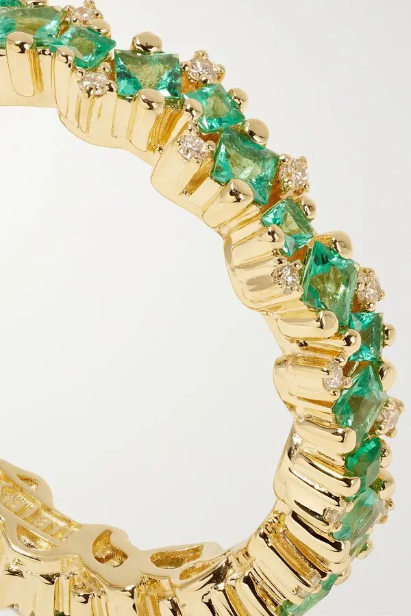 SUZANNE KALAN 18-karat Emerald And Diamond Ring