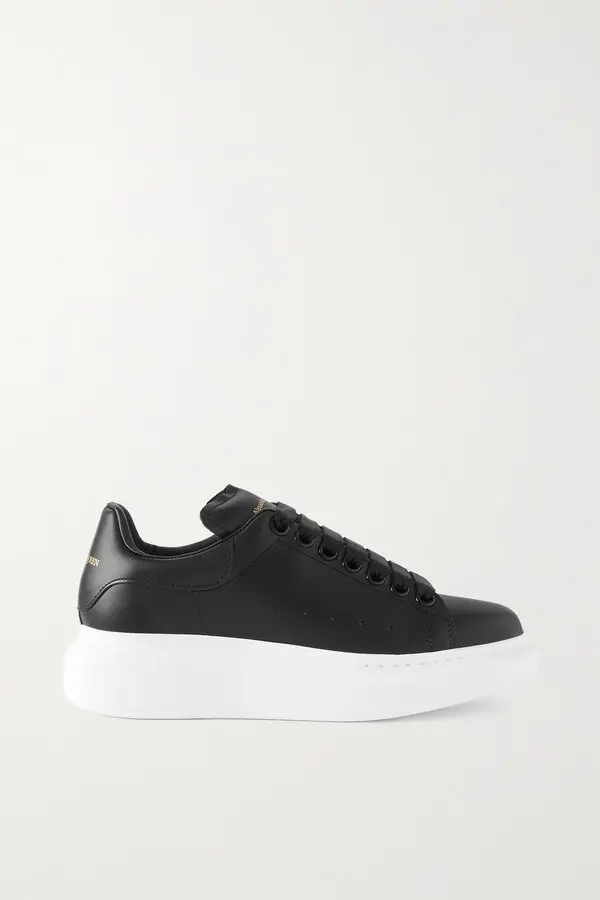 Alexander McQueen Leather Exaggerated-sole Sneakers - Black