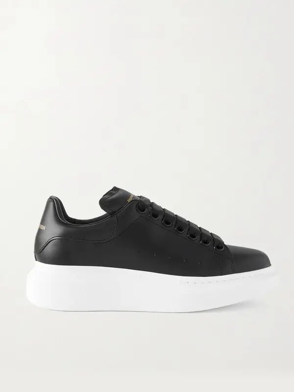 Alexander McQueen Leather Exaggerated-sole Sneakers - Black