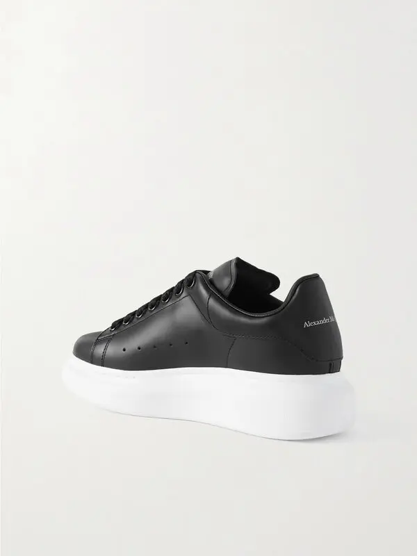 Alexander McQueen Leather Exaggerated-sole Sneakers - Black