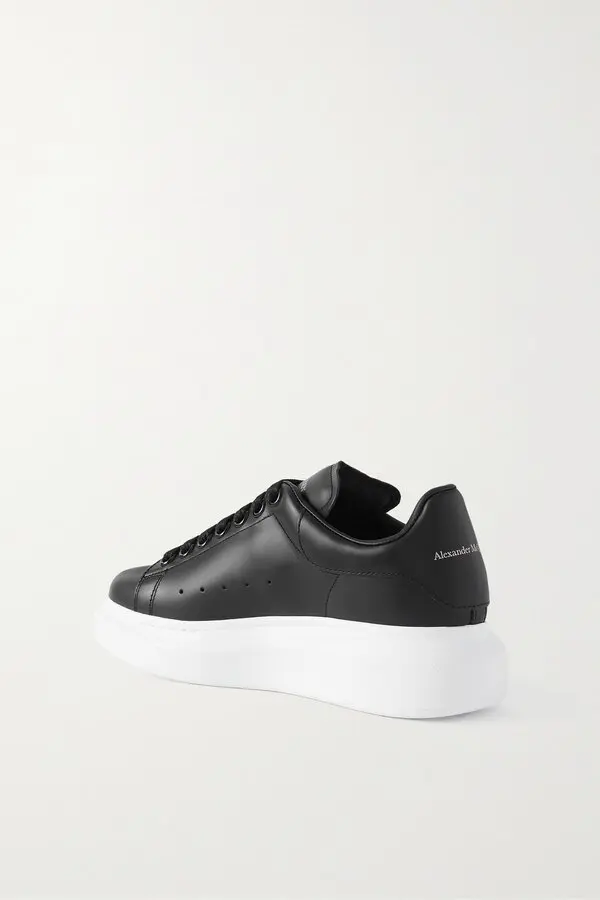 Alexander McQueen Leather Exaggerated-sole Sneakers - Black