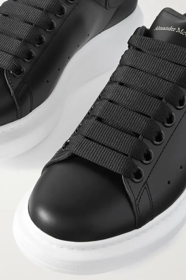 Alexander McQueen Leather Exaggerated-sole Sneakers - Black