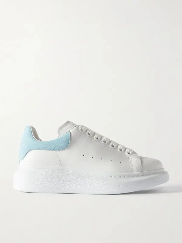 Alexander McQueen Leather Exaggerated-sole Sneakers - White