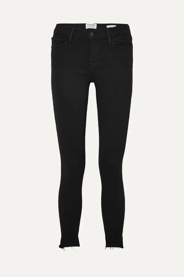 FRAME Le Skinny De Jeanne Raw Stagger Mid-rise Jeans