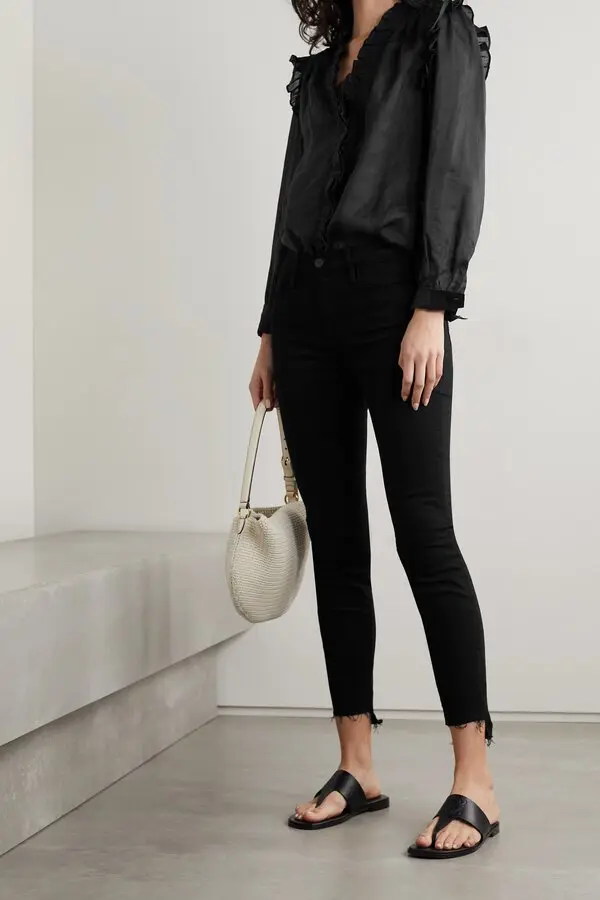 FRAME Le Skinny De Jeanne Raw Stagger Mid-rise Jeans