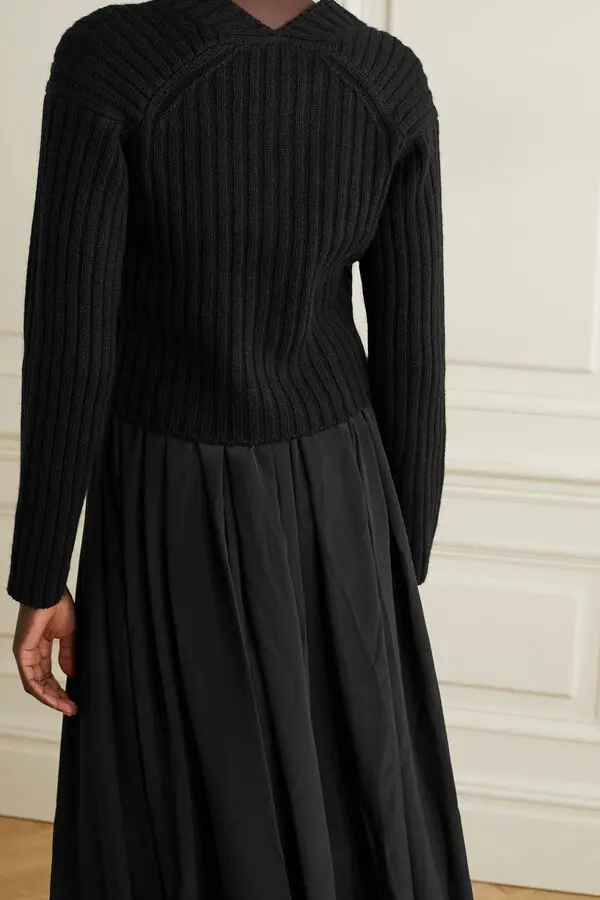 Vince Cropped Ribbed Wool And Cashmere-blend Cardigan