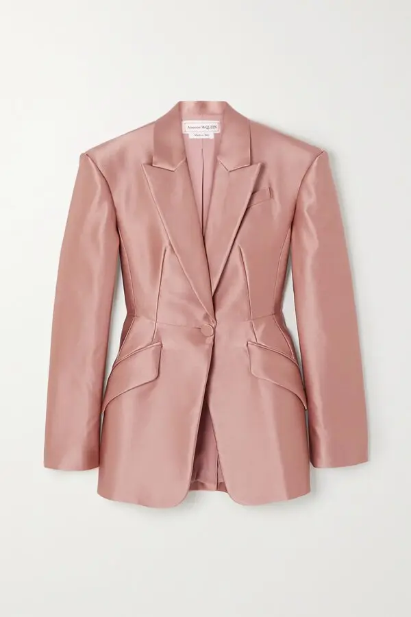Alexander McQueen Duchesse Silk-satin Blazer