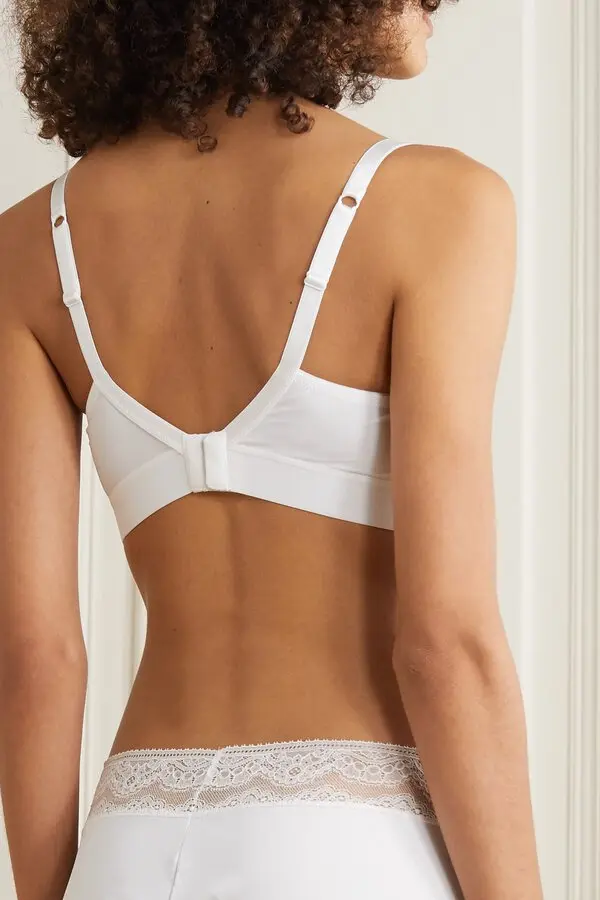SIX Rosa Leavers Lace-trimmed Stretch-jersey Soft-cup Nursing Bra