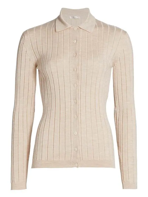 THE ROW Chicco Ribbed Wool And Silk-blend Cardigan