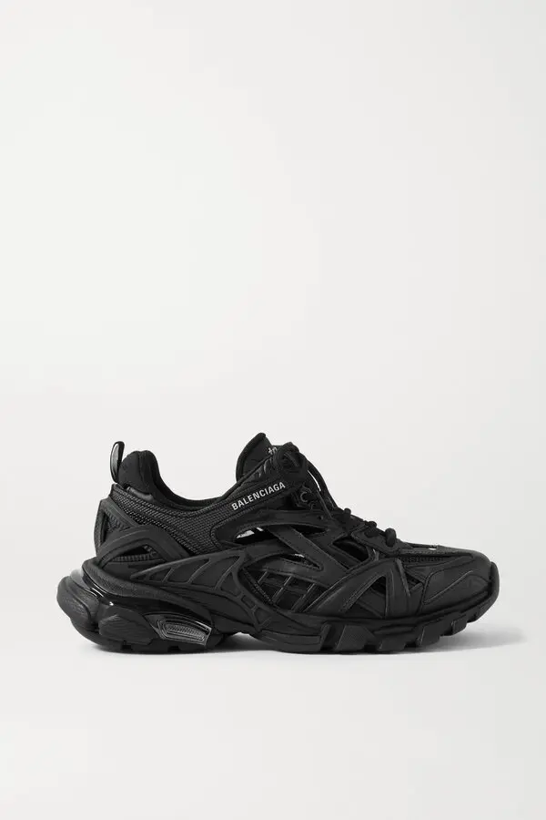 Balenciaga Track 2 Logo-detailed Metallic Mesh And Rubber Sneakers