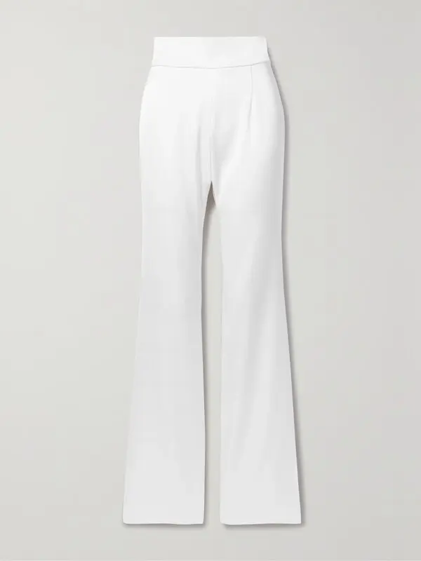 Galvan Satin Flared Trousers - White