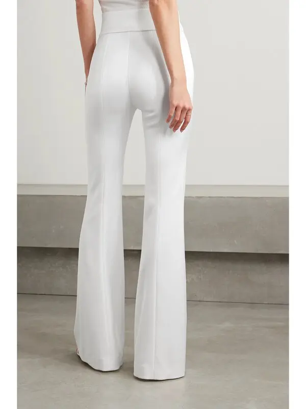 Galvan Satin Flared Trousers - White