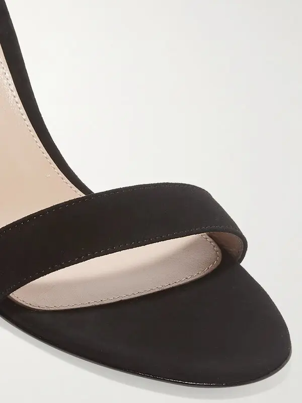 GIANVITO ROSSI Portofino 70 Suede Sandals - Black