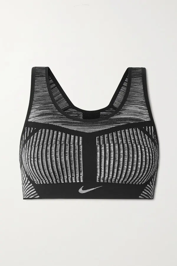 Nike Fe/nom Striped Flyknit Sports Bra