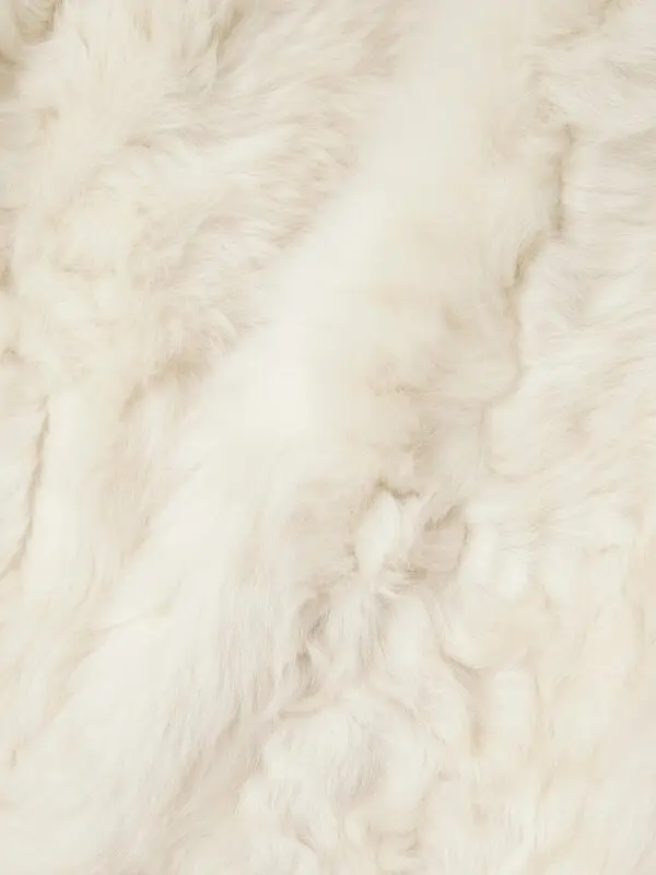 YVES SALOMON Shearling Longline Coat - White