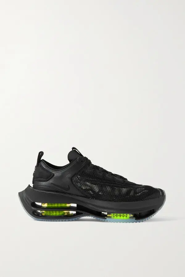 Nike Zoom Double Stack Nubuck-trimmed Mesh And Leather Sneakers