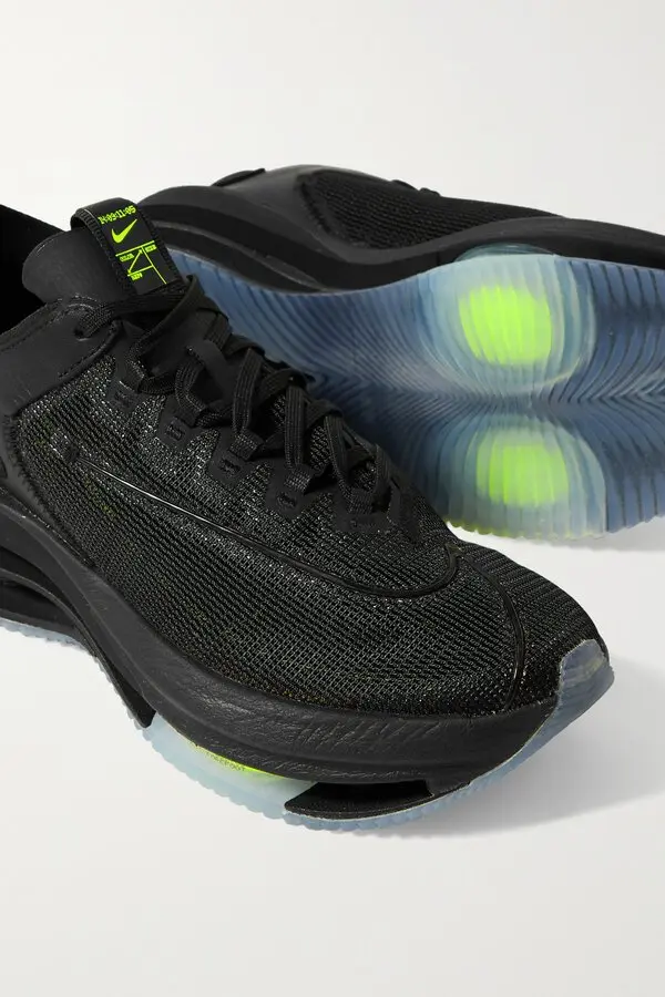 Nike Zoom Double Stack Nubuck-trimmed Mesh And Leather Sneakers