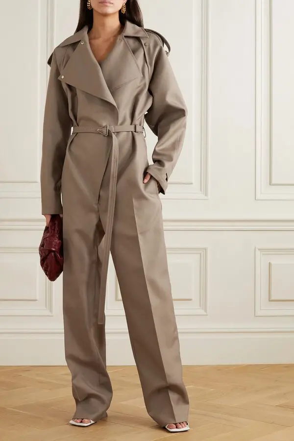 Bottega Veneta Belted Drill Jumpsuit - Neutrals | Editorialist