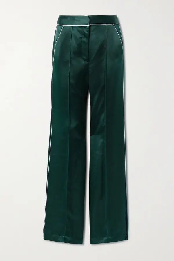 Veronica Beard Edia Satin Wide-leg Pants
