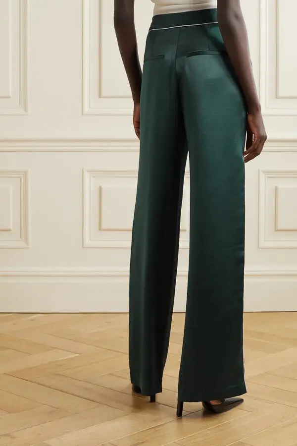 Veronica Beard Edia Satin Wide-leg Pants