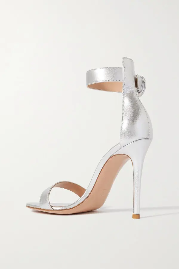 GIANVITO ROSSI Portofino 105 Metallic Leather Sandals