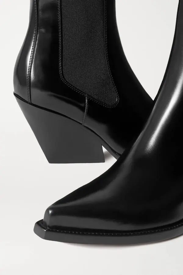 Bottega Veneta Glossed-leather Ankle Boots
