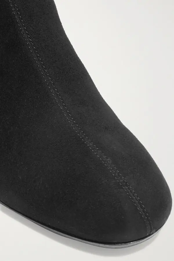 AQUAZZURA Saint Honoré 50 Suede Sock Boots - Black