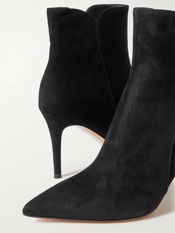 GIANVITO ROSSI Levy 85 Suede Ankle Boots - Black