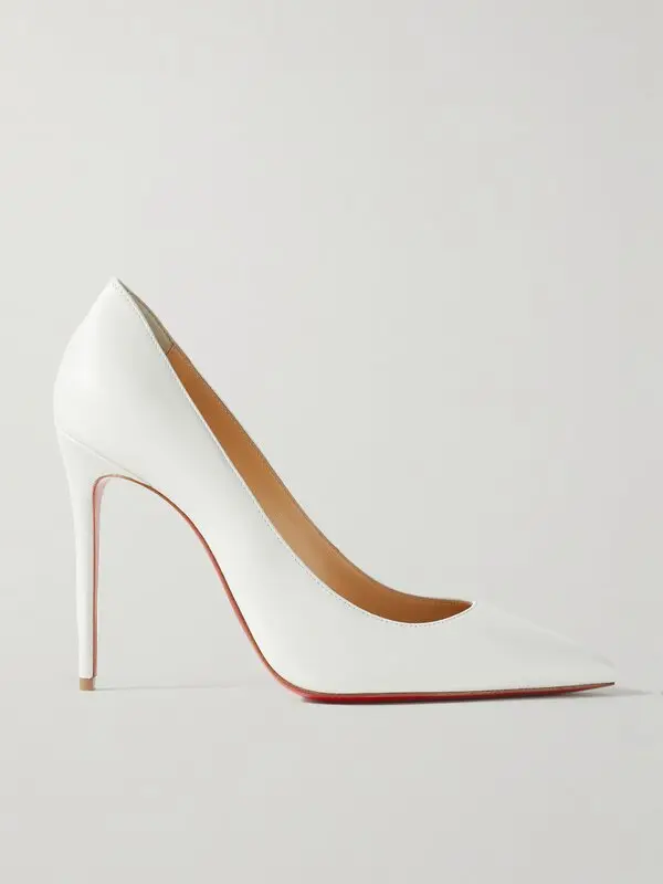 CHRISTIAN LOUBOUTIN Kate 100 Leather Pumps - White