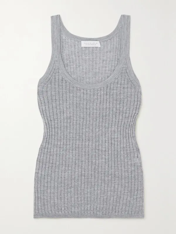 Gabriela Hearst Nevin Pointelle-knit Tank - Gray