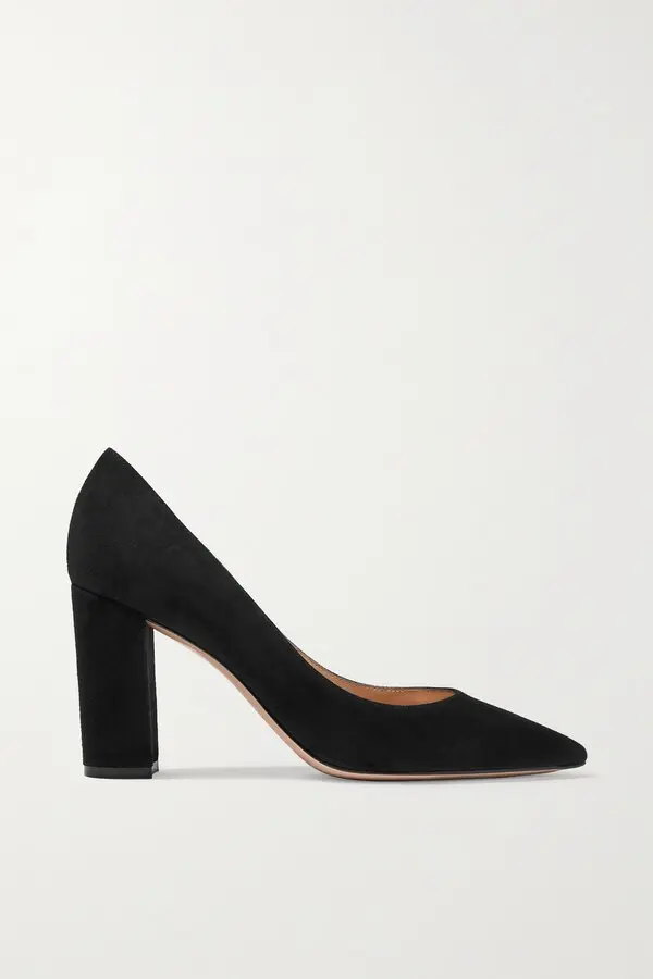 GIANVITO ROSSI Piper 85 Suede Pumps - Black