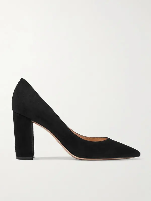 GIANVITO ROSSI Piper 85 Suede Pumps - Black