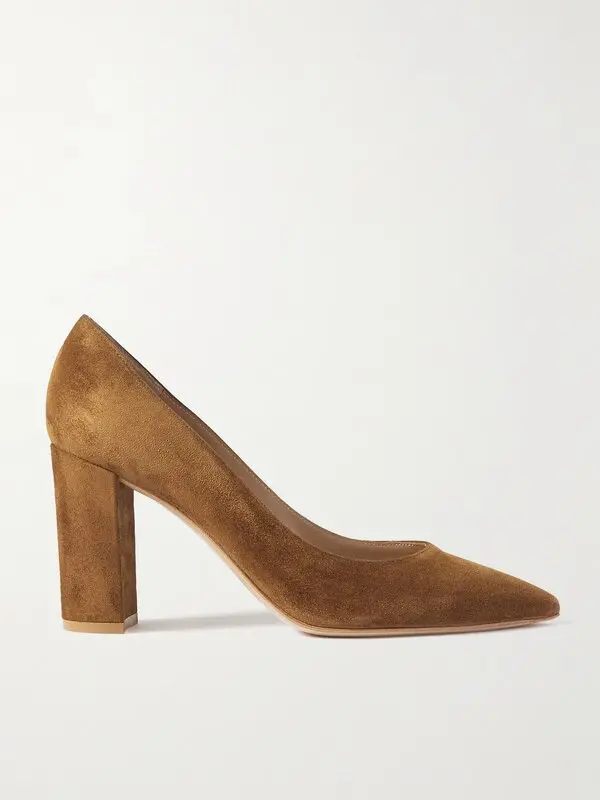GIANVITO ROSSI Piper 85 Suede Pumps - Brown
