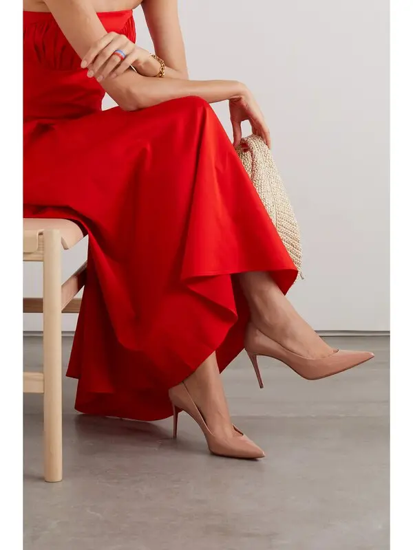 CHRISTIAN LOUBOUTIN Kate 85 Patent-leather Pumps - Neutrals